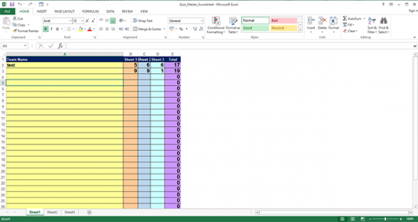 Quiz Master - Scoreboard Spreadsheet - Quiz Prep